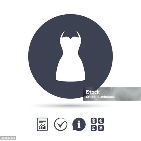Ikon Tanda Gaun Wanita Simbol Pakaian Yang Elegan Ilustrasi Stok