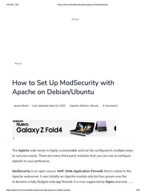 How To Set Up Modsecurity With Apache On Debian Ubuntu Pdf