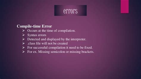 java compilation error vs runtime error compilation 2020