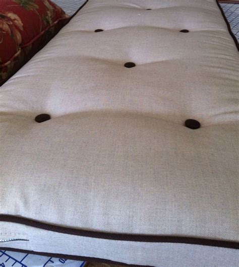 custom button tufted window seat cushion with cording you etsy
