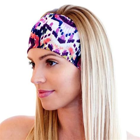Women Vintage Headband Floral Wide Stretch Hair Band Yoga Elastic