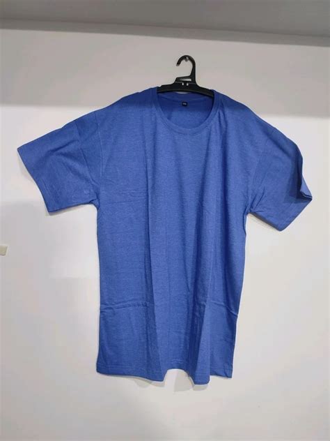 Plain 180 Gsm Men Blue Round Neck Cotton T Shirt At Rs 250 In