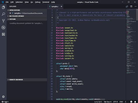 vscode c file outline not working · issue 61933 · microsoft vscode