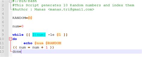 how to generate random numbers in linux shell scripting with an index