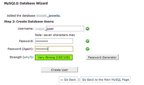 creating a database for joomla joomla documentation