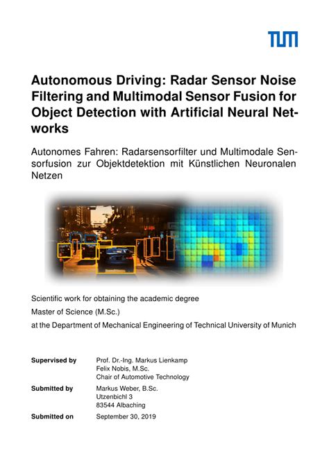 pdf autonomous driving radar sensor noise filtering and