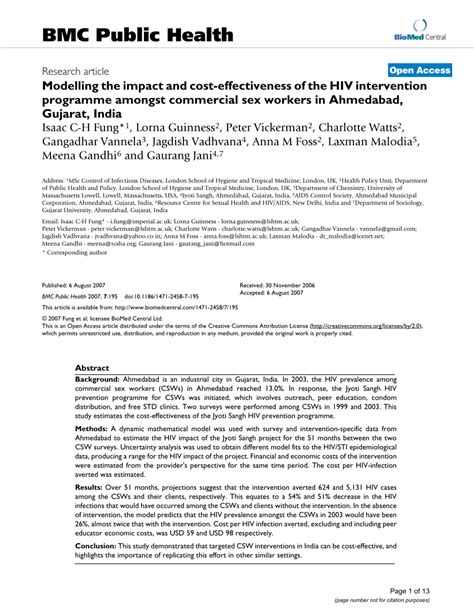 Pdf Modelling The Impact And Cost Effectiveness Of The Hiv