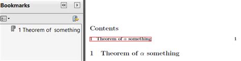 hyperref bookmark package suppress override a single bookmark tex