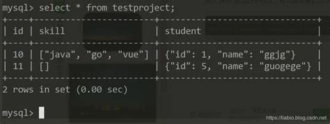 instructions for using mysql to support native json