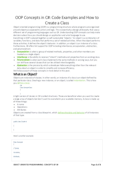 doc oop concepts in c code examples and how to create a class