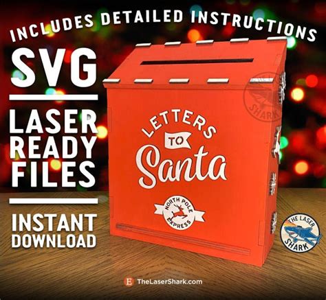 Letters To Santa Mailbox Svg Laser Cut Files For Glowforge Laser Cutter