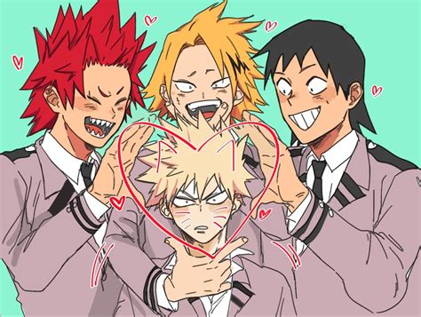 Denki Kaminari Eijiro Kirishima Hanta Sero Izuku Mido
