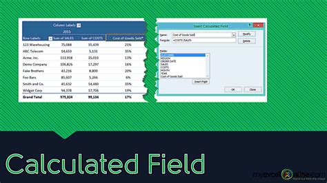 pivot table calculated field myexcelonline