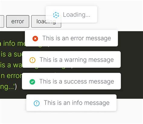 simple toast notification and loading indicator javascript library