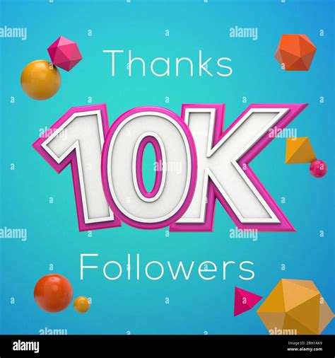 Thanks 10k Followers Social Media Subscribers Banner 3d Render Stock