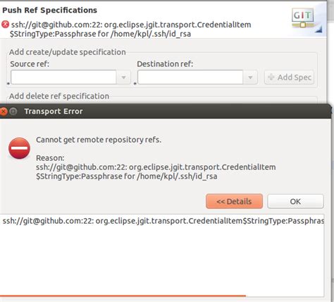 github transport error cannot get remote repository refs stack