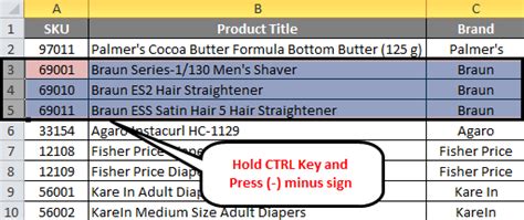 shortcut to delete row in excel how to delete row