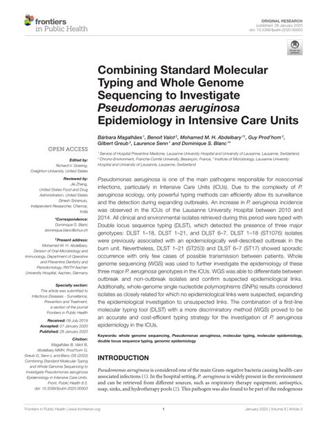 Pdf Combining Standard Molecular Typing And Whole Genome Sequencing
