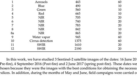 Radiometric And Spatial Resolution Of Sentinel 2 Download Scientific