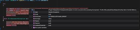 ios plugin firebaseauth firebaseauthexception an error occurred when