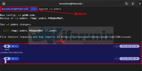 install and setup zsh and oh my zsh on fedora 32