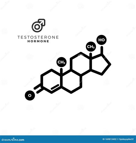 Testosterone Male Sex Hormone Androgen Molecule Atoms Are Represented