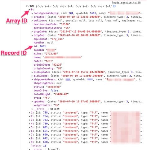 ionic framework get id object from a json array object in angular 7