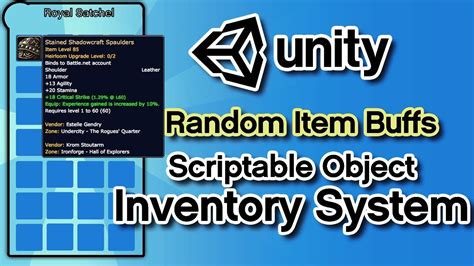 unity3d item buffs stats scriptable object inventory system part