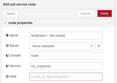 send notification to hass app when flow in node red runs