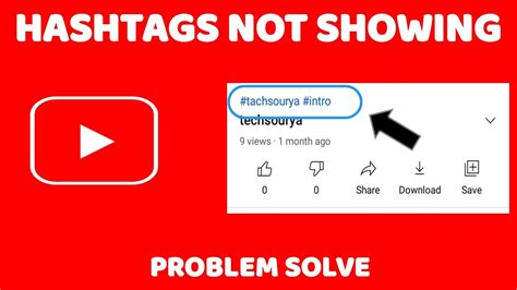youtube hashtags not showing fix hashtags not showing youtube