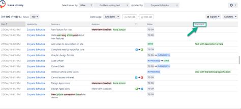 add to a filter the status history of issues