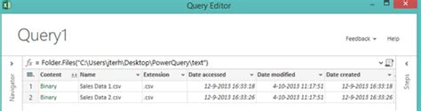 combining text csv files using power query for excel