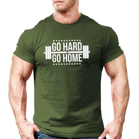 Go Hard Or Go Home Bodybuilding T Shirt Gym Top Clothing Training