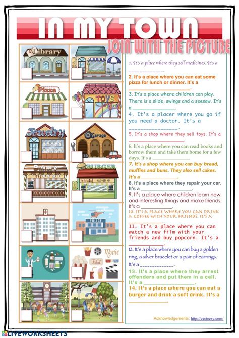 Actividad Online De Places In Town Para Elementary Puedes Hacer Los