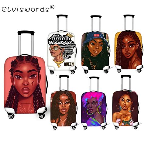 Elviswords Black Girl Magic Afro Lady Travel Luggage Suitcase