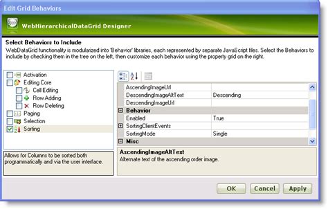 sorting infragistics asp™ help