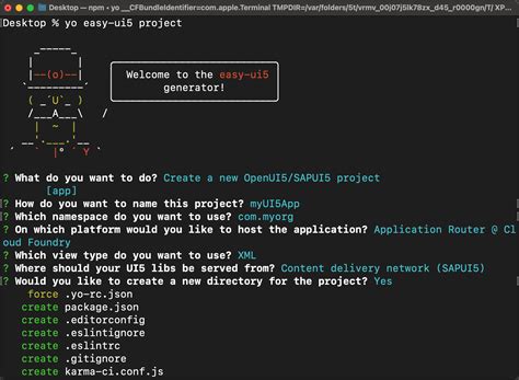 create an sapui5 app from the command line