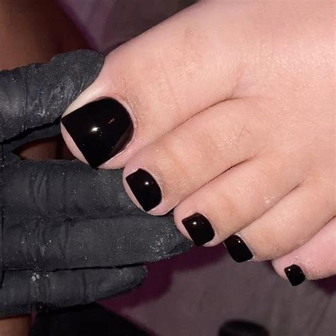 Bellelfin Black Press On Toenails 120pcs Short Square Fake