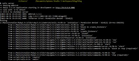 tcpserver error permission denied rails new project stack overflow