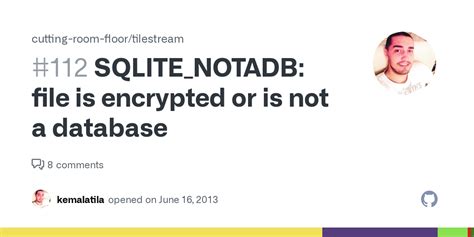 sqlite notadb file is encrypted or is not a database · issue 112