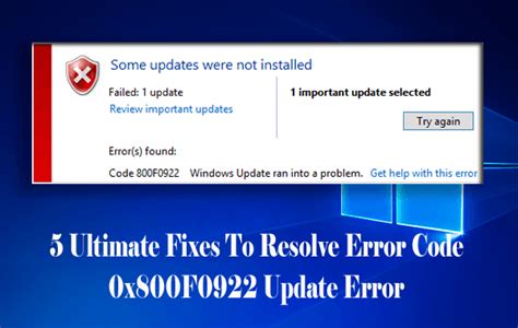 [solved] windows 10 update error code 0x800f0922