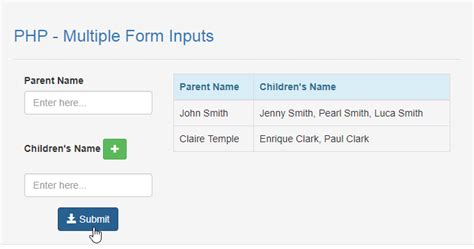how to submit multiple form inputs in php tutorial sourcecodester
