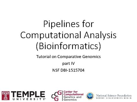 Pipelines For Computational Analysis Bioinformatics Tutorial On Comparative