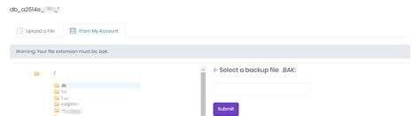 how can i restore mssql database to your server myasp