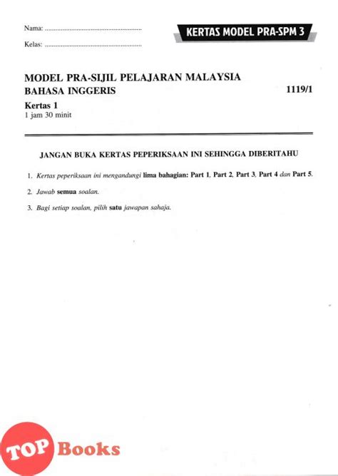 [topbooks Sasbadi] Kertas Model Pra Spm Go Bahasa Inggeris Cefr Aligne