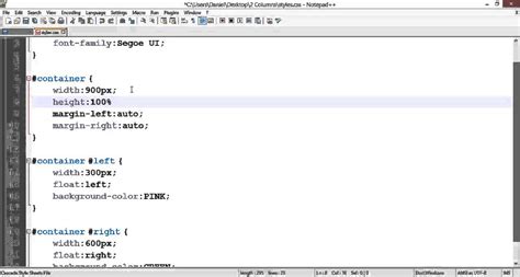 html and css 2 columns youtube