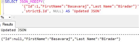 setting json property value to null