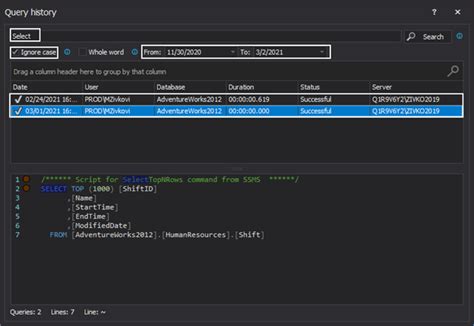 how to track executed sql server queries