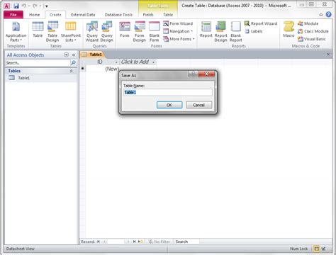 Access Create Table Vba And Vb Net Tutorials Education And