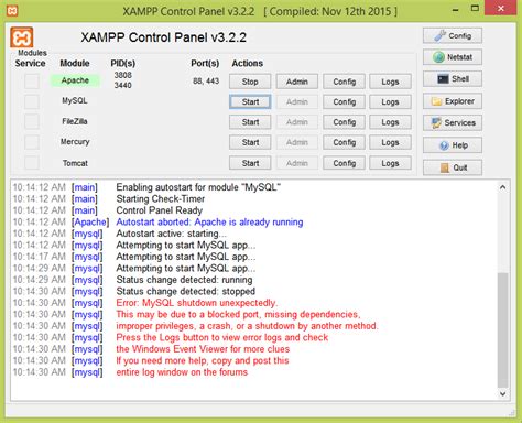 php i installed xampp on windows 8 when i try to start